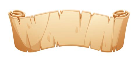 Old Parchment Scroll Banner With A Blank Space For Text Cartoon