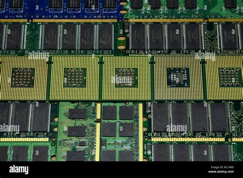 Computer Processor And Memory Modules Background Stock Photo Alamy