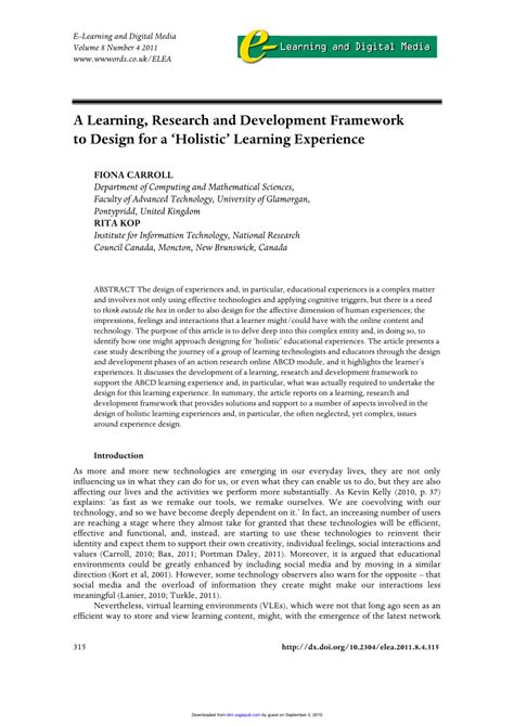 Pdf A Learning Research And Development Framework To Design For A