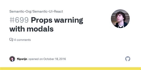 Props Warning With Modals · Issue 699 · Semantic Orgsemantic Ui React