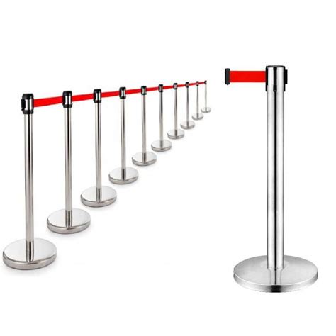 Queue Up Stand 2 Meter Silver Retractable Belt Stand Hobbies And Toys Stationery And Craft