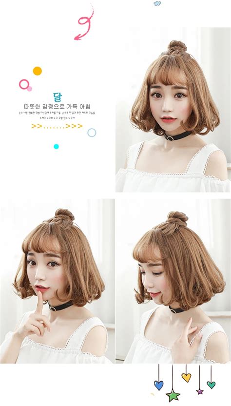 韩国假发女学生短发波波头梨花头空气刘海短卷发内扣自然逼真发型 天猫 花瓣网