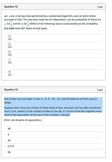 Solved Let A And B Be Two Tests Performed By A Randomized Chegg