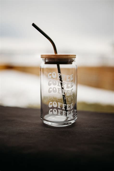 Iced Coffee Can With Lid And Straw Beer Can Glass Soda Can Etsy