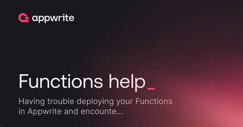 Functions Help Threads Appwrite