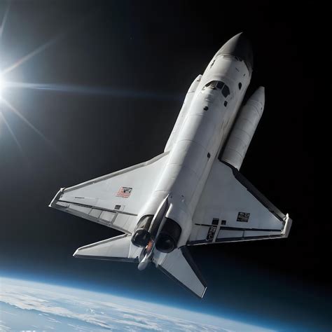 Premium Photo A View Of A Space Shuttle Flying Over The Earth
