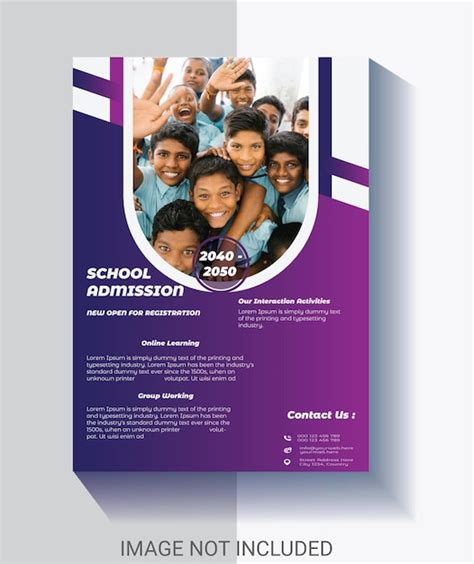 학교 교육 및 입학 Flayer 디자인 템플릿 프리미엄 벡터