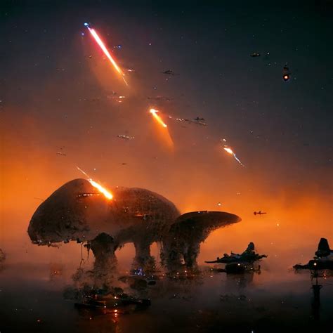 Premium Ai Image There Are Many People In A Boat On The Water With A Large Group Of Spaceships