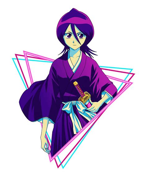 Black Bleach Anime Rukia Drawing By Anime Video Game Pixels