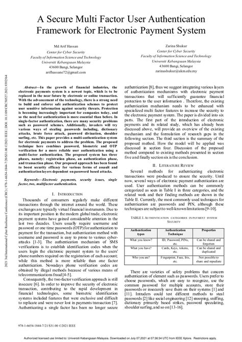 pdf a secure multi factor user authentication framework for