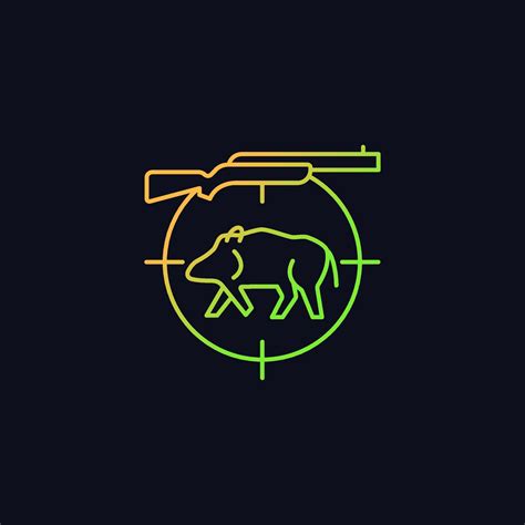 Wild Zwijn Jacht Verloop Vector Pictogram Voor Donker Thema Vangen En