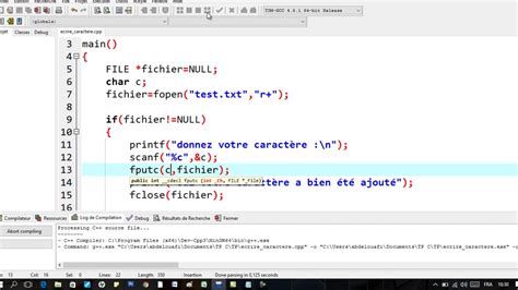 Fichier Langage C Fichier Langage C Tutoriel Fonction Fputc Youtube