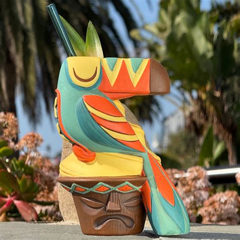 Jeff Granitos Toucan Whip Blue Ceramic Tiki Mug Limited Edition