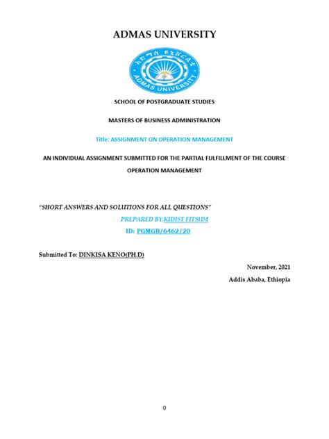 Operation Management Assignment Solutions Pdf Six Sigma Business