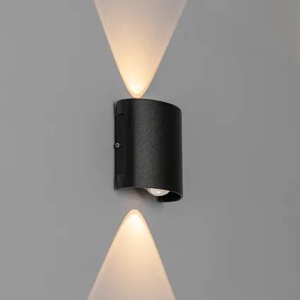 QAZQA Buiten Wandlamp Zwart Incl LED Lichts IP Silly