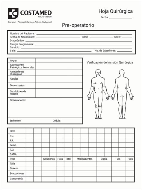 Hoja De Quirofano Pdf