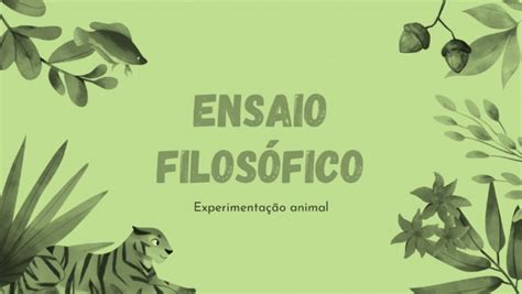 Ensaio Filosófico Experimentação Animal Pdf