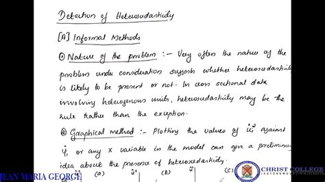 Heteroscedasticity Detection Youtube