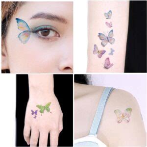 Coszeos Sheets Glitter Butterfly Makeup Temporary Tattoos And Sheets Face Freckle