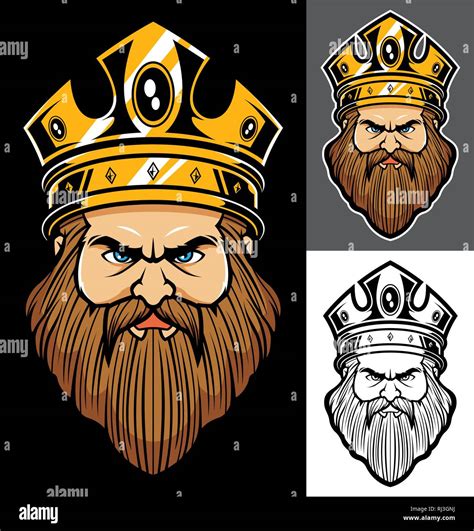 King Face Mascot Stock Vector Image And Art Alamy