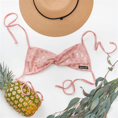 Pineapple Bikini Twist Halter Top Shop Flaweless