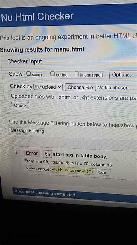 the start tag on table body error r webdev