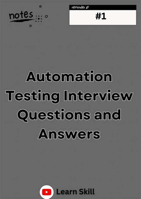 Automation Testing Interview Questions And Answers Part 1 Testing Selenium Youtube