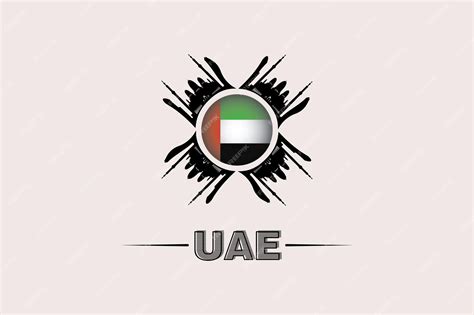 アラブ首長国連邦の国旗のイラストとモスクのシルエット アラブ首長国連邦建国記念日 プレミアムベクター