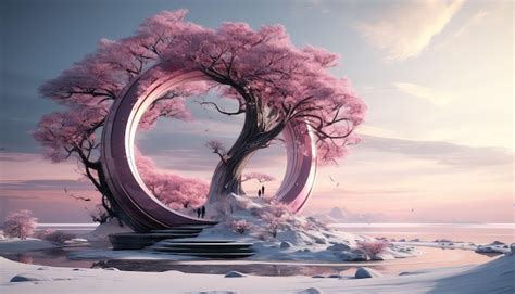 Premium Ai Image Rectangular Fields Frame Hyperreal Circular Beauty