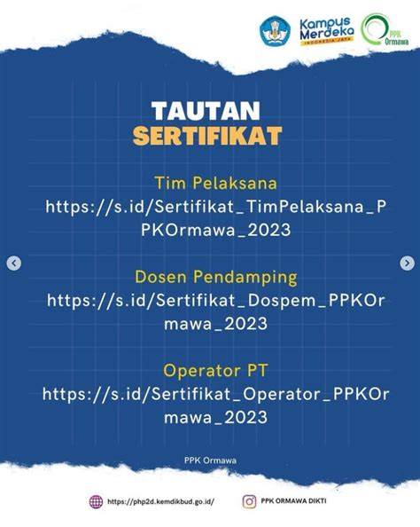 Unduh Sertifikat Ppk Ormawa 2023