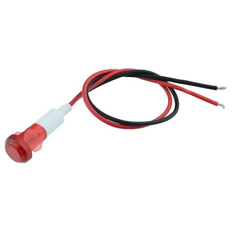 Red Prewired 10mm Snap Fit Panel Indicator 220v — Switch Electronics