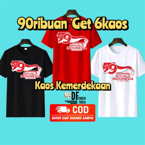 Jual Kaos Kemerdekaan 90ribu Dapat 6 Kaoskaos Bendera Garudakaos