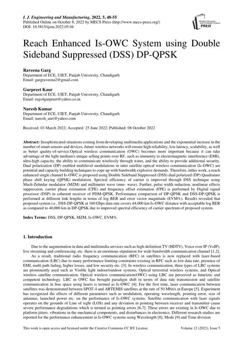 Pdf Reach Enhanced Is Owc System Using Double Sideband Suppressed