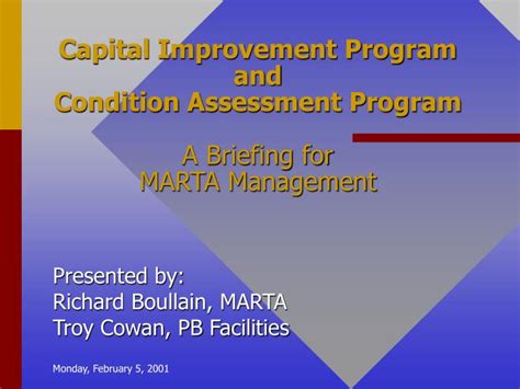 Ppt Capital Improvement Program And Condition Assessment Program A