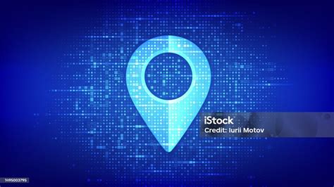 Point Of Location Sign Made With Binary Code Pointer Of Map Matrix Background With Digits 10 Gps