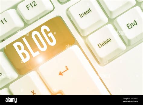 Writing Note Showing Blog Business Concept For Regularly Updated Website Web Page Run By
