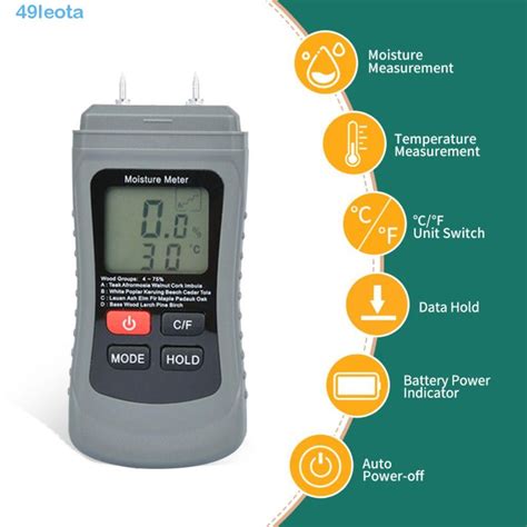 LEOTA Wall Moisture Detector Hygrometer Twin Pin Wood Moisture Tester