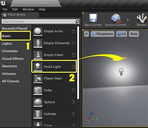 Placing Actors Unreal Engine Documentation