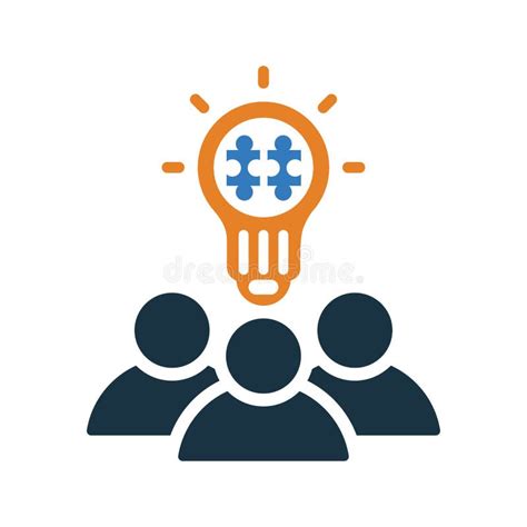 Group Problem Solving Outline Icon Line Art Vector Stock Illustration