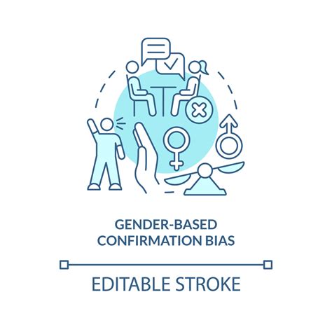 Gender Based Confirmation Bias Turquoise Concept Icon Unconscious