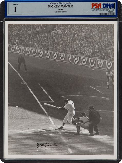 1957 Mickey Mantle World Series Original Photograph By Osvaldo Lot