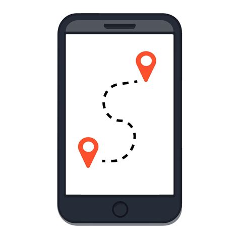 Mobile Device Displaying A Map Route With Location Markers