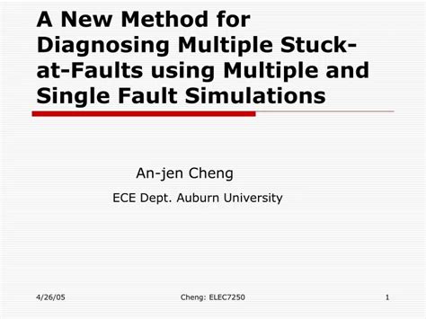 Ppt A New Method For Diagnosing Multiple Stuck At Faults Using