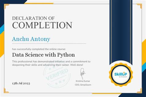 Anchu Antony On Linkedin Anchu Antony Has Successfully Completed The