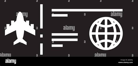 Black Icon Airplane Ticket Cartoon Stock Vector Image And Art Alamy
