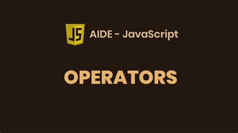 Aide Tutorial Javascript Operators Youtube
