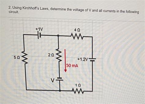Solved Using Kirchhoff S Laws Determine The Voltage Of V Chegg Com