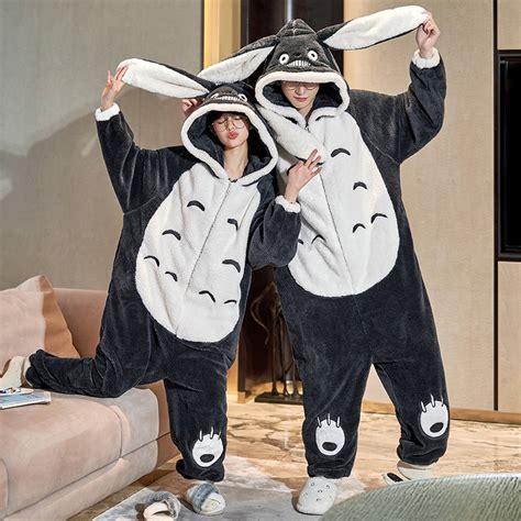 Kigurumi Totoro Noir Pour Couple Pyjama Dor