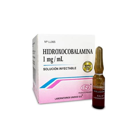 Hidroxocobalamina 1mgml Solucion Inyectable Caja X10und Farmacenter