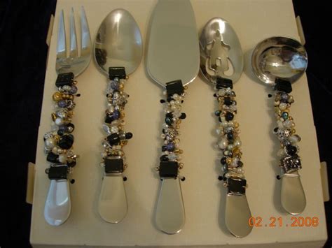 Beaded Flatware Serving Pieces Beaded Flatware Beaded Flatware Crafts